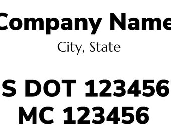 Custom US DOT Truck Registration Numbers Set of 2 Vinyl Decals D.O.T ...