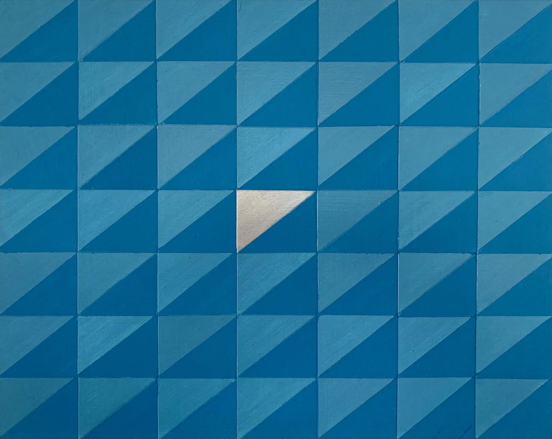 Cerulean Triangles, Original Art by John Sayward, 11" X 14" Acrylic on ...