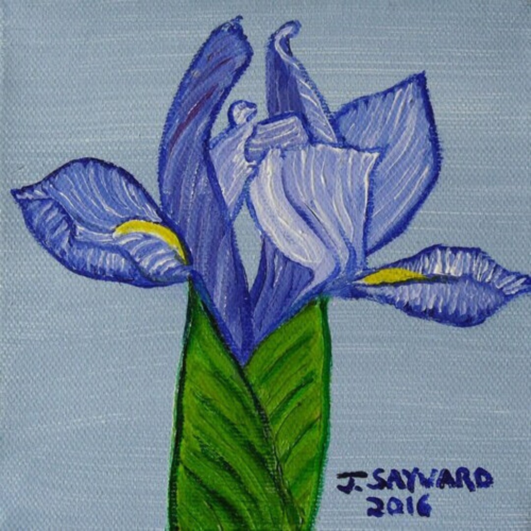 Violet Still Life 2, 5" X 5" Original Oil on Canvas, by John Sayward - Etsy