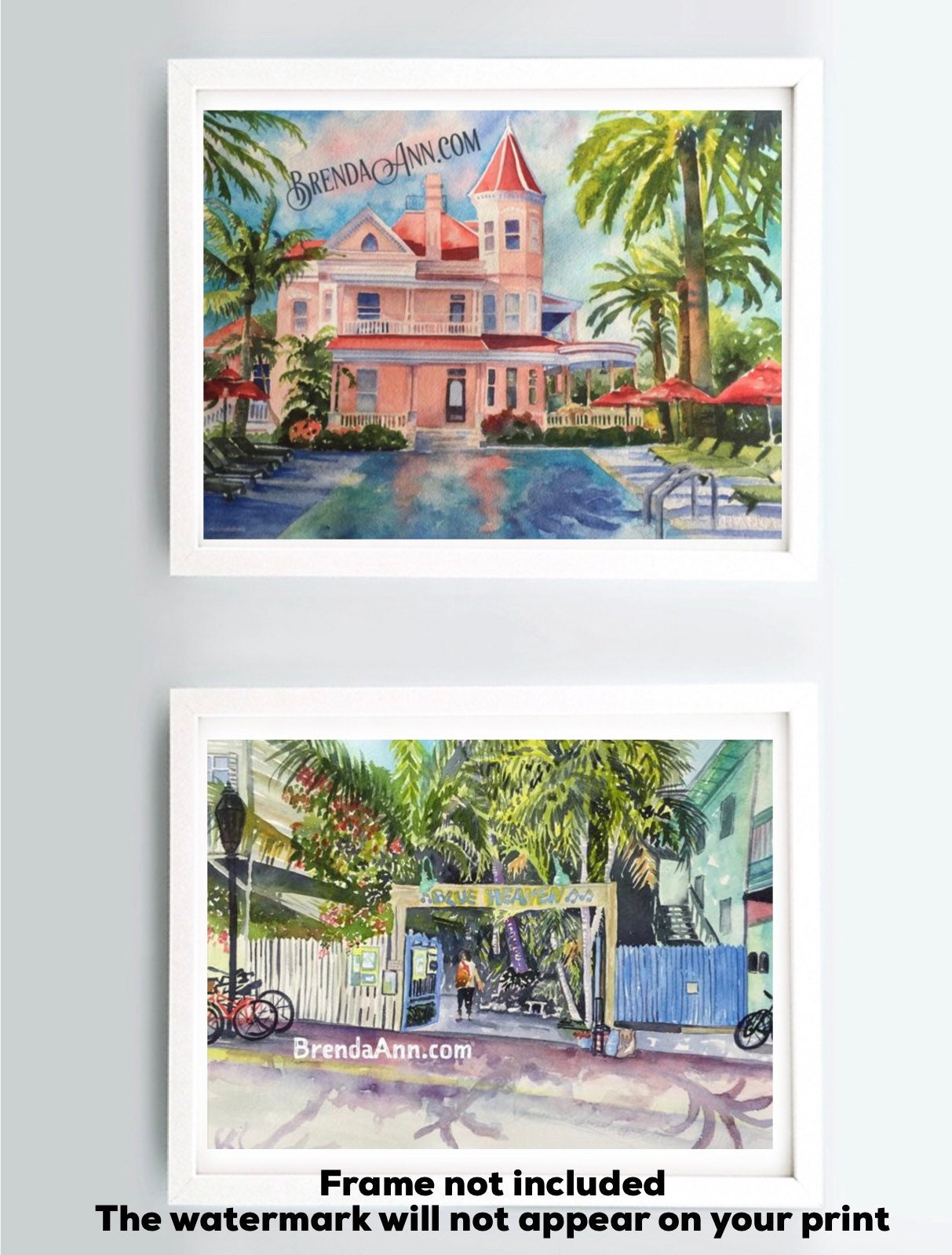 Key West Wall Art Watercolor Print of Southernmost House Florida Keys ...