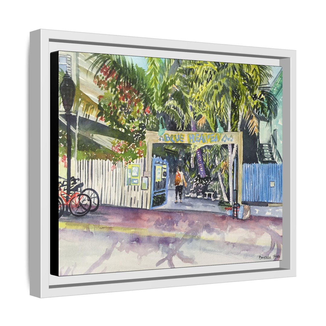 Key West, FLA Wall Art: Blue Heaven Matte Florida Keys Canvas, Framed ...