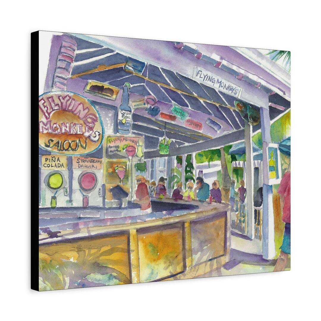 Flying Monkeys Saloon Key West FLA Matte Canvas Florida Keys Wall Art ...
