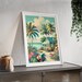 Set of 3 Framed Key West Tropical Cottage Watercolor Wall Art Gift ...