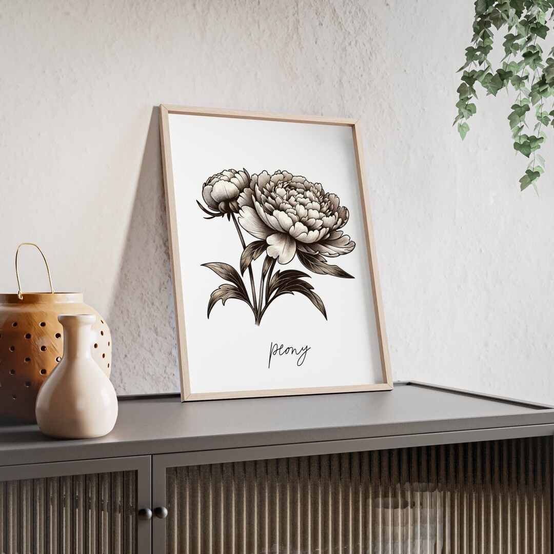 November Peony Birth Flower Printable Wall Art, Digital Print, Gift for ...