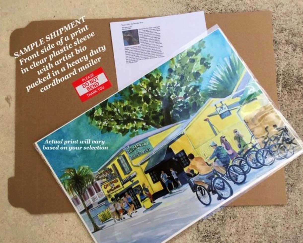 Key West Wall Art Watercolor Print of Southernmost House Florida Keys ...