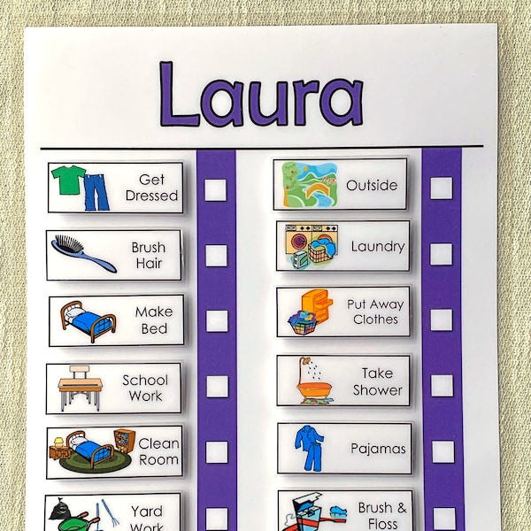Laminated Chore Chart - Etsy