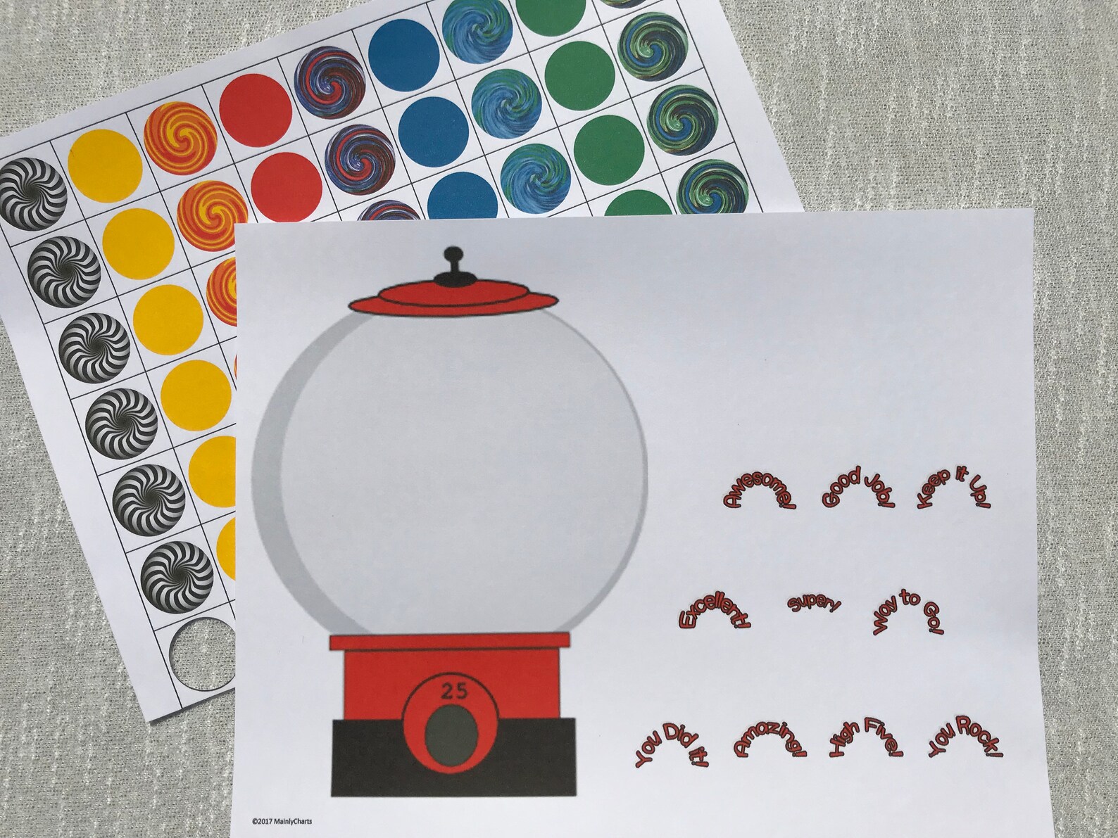 Bubble Gum Behavior Chart for Home Print It Out and Reward - Etsy