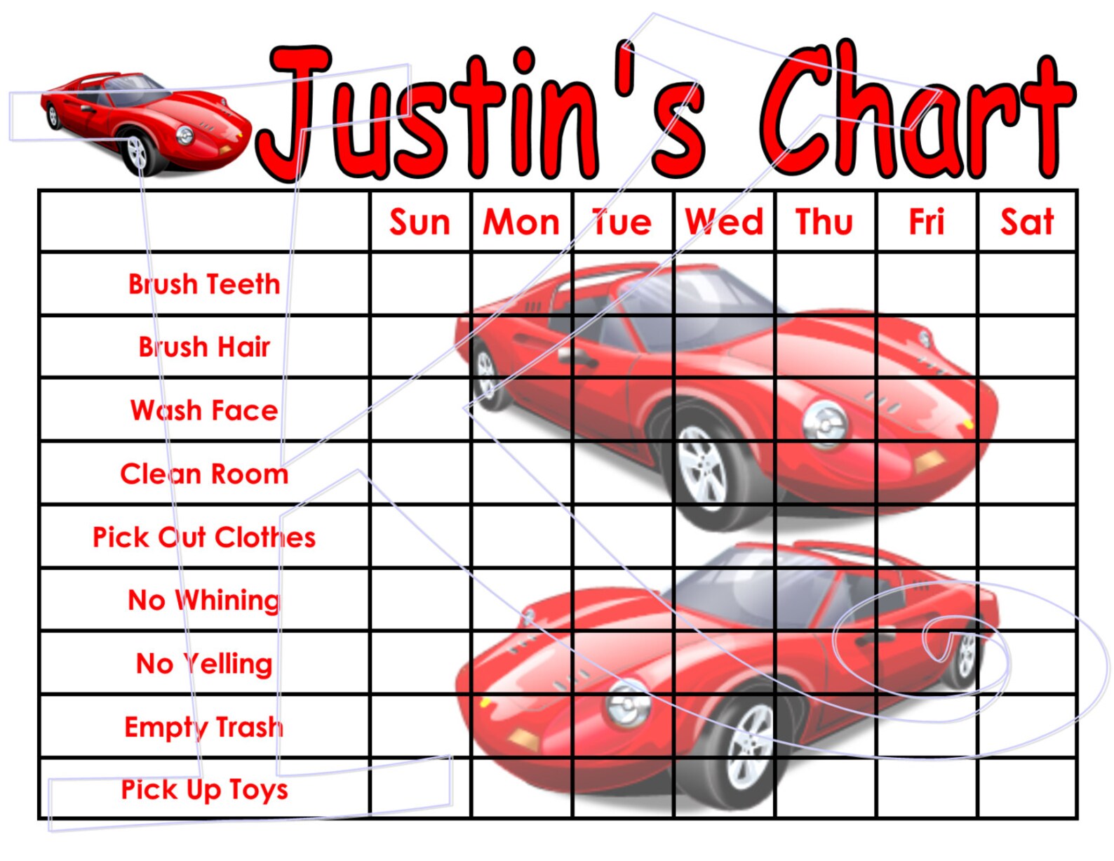 Childrens Chore Chart, You Choose the Chores, Boy Themes - Etsy