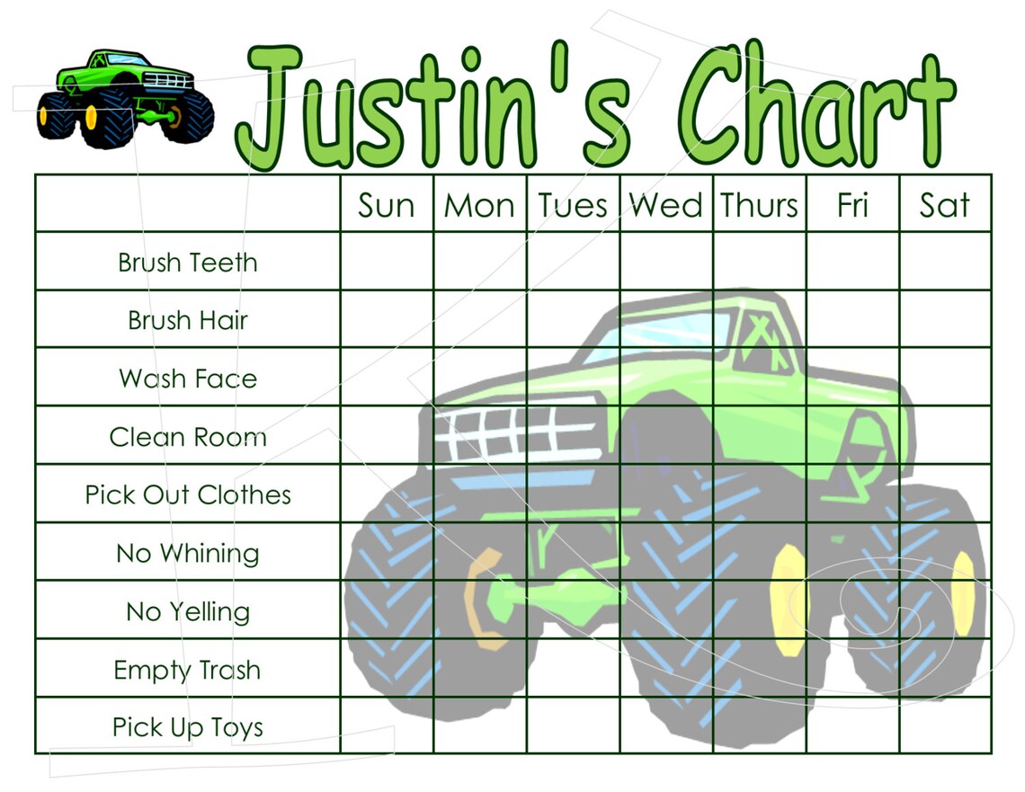 Childrens Chore Chart, You Choose the Chores, Boy Themes - Etsy
