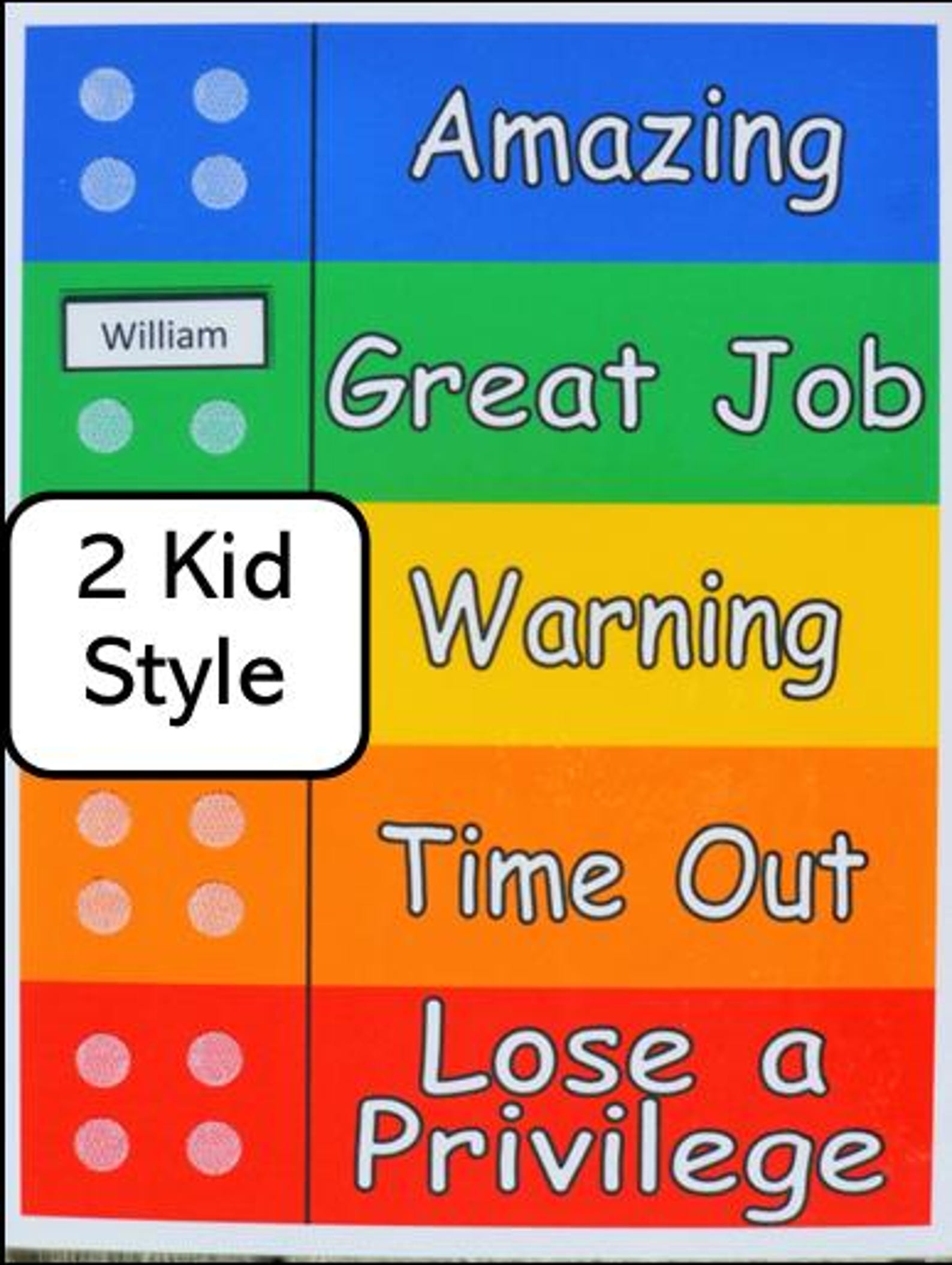 Multiple Kid Behavior Chart Shipped, Use With 1 2 3 4 5 or 6 Kids ...