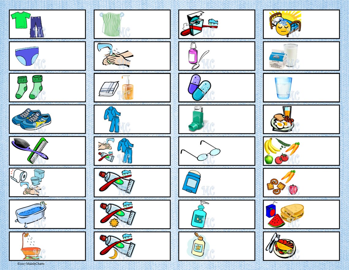 32 Illustrated Chores. Set 1: Hygiene and Self Care, A4 & Letter Size ...