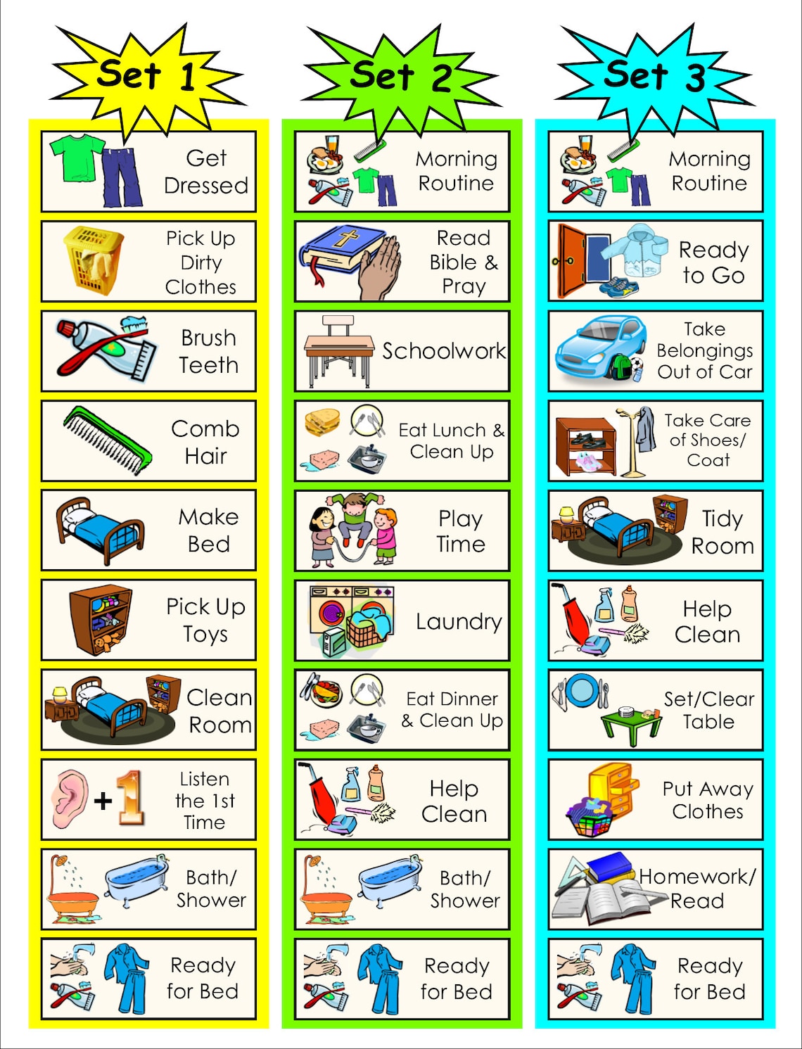 To Do List Style Kids Chart for Home You Choose 10 Velcoin | Etsy