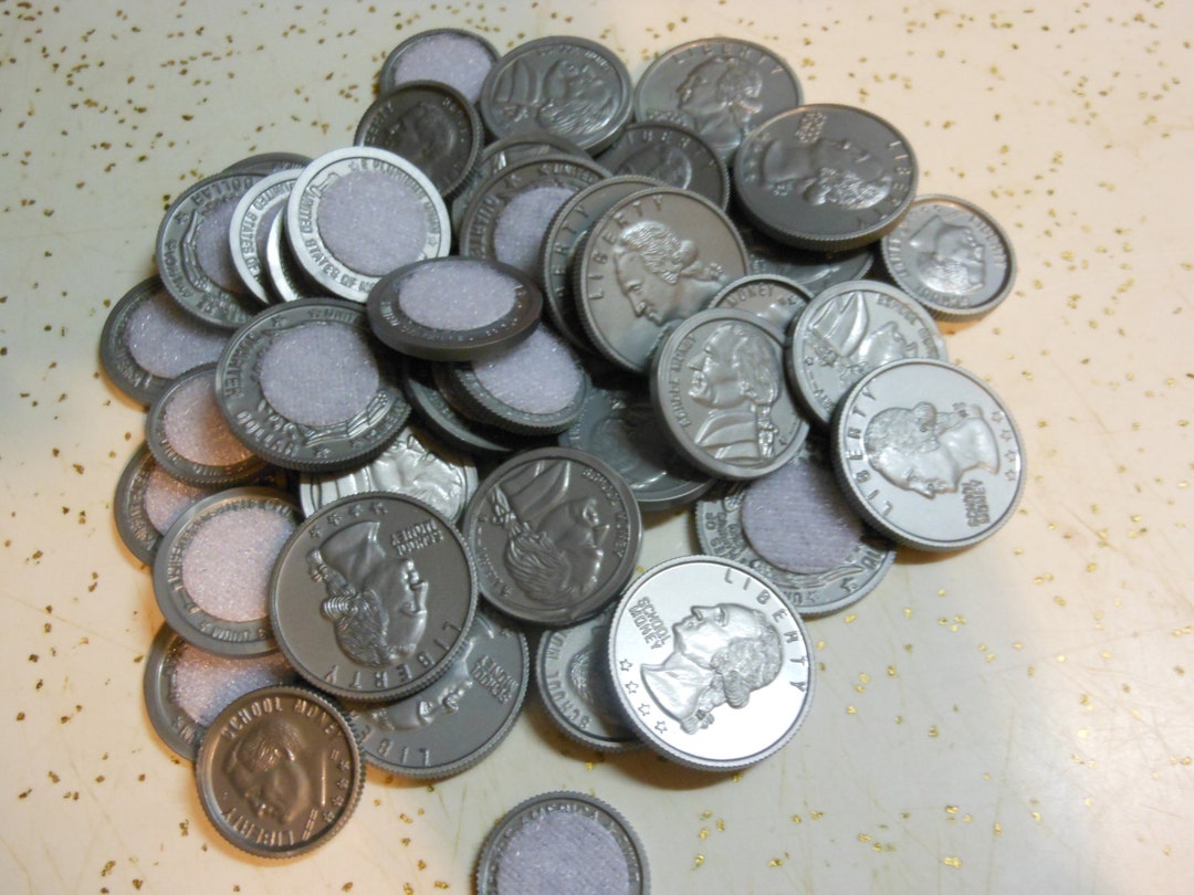 25 Coins Play Money for Allowance Chore Charts. Come With Loop Velcoin ...