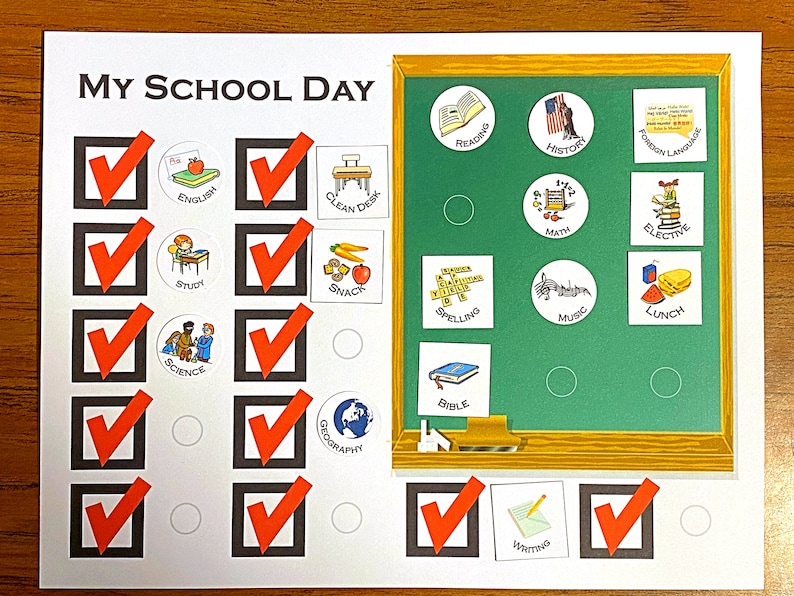 28 School Themed Tasks Plus Chart Use to Create Your Own - Etsy