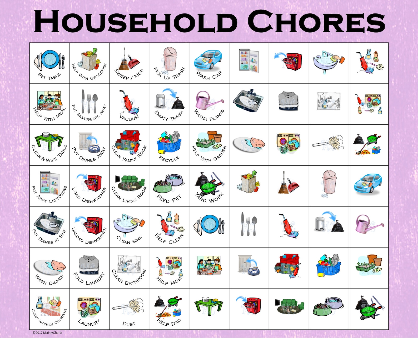 DIY Chore Magnets Set 3: Household and Family Chores Use - Etsy