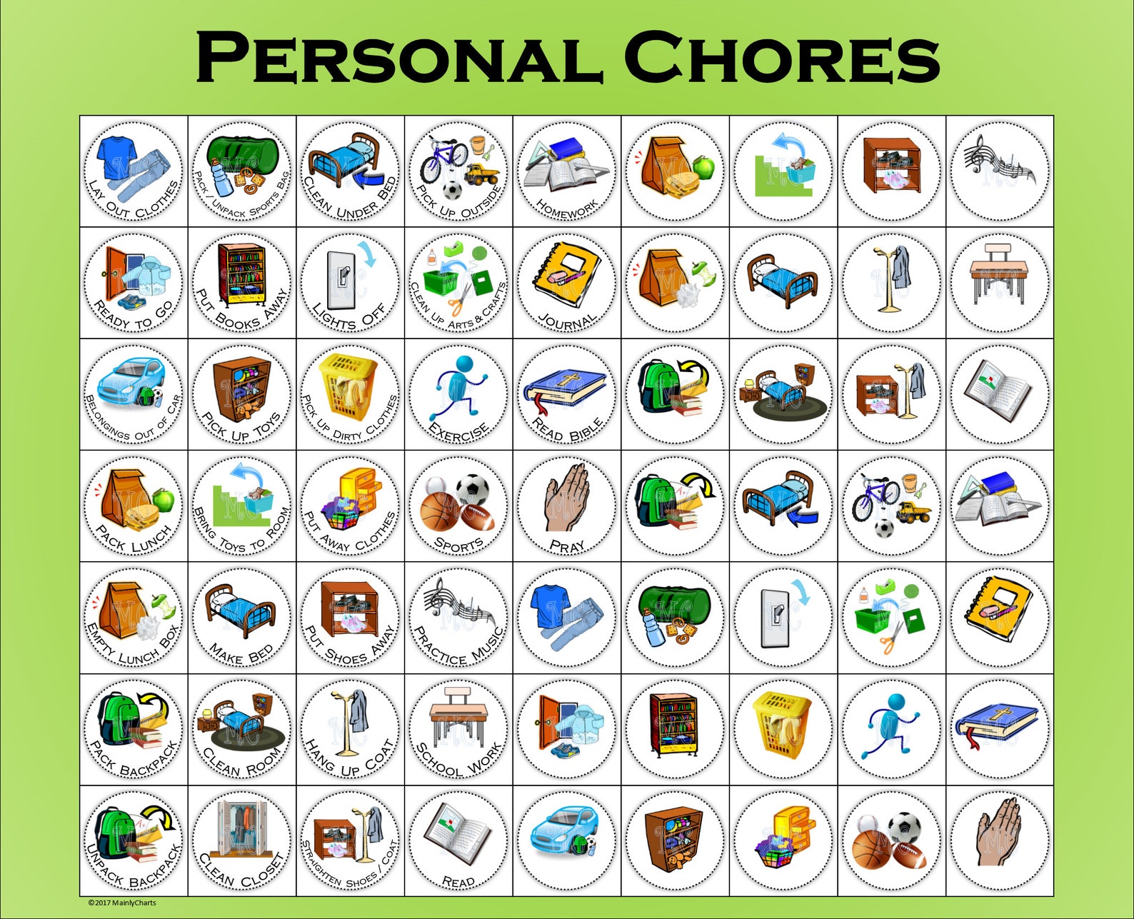 DIY Chore Magnets. All 6 Sets of Chores Behaviors and - Etsy