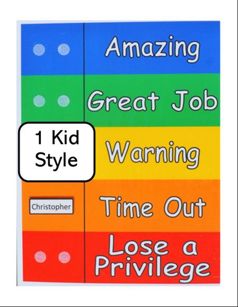 Multiple Kid Behavior Chart Shipped, Use With 1 2 3 4 5 or 6 Kids ...