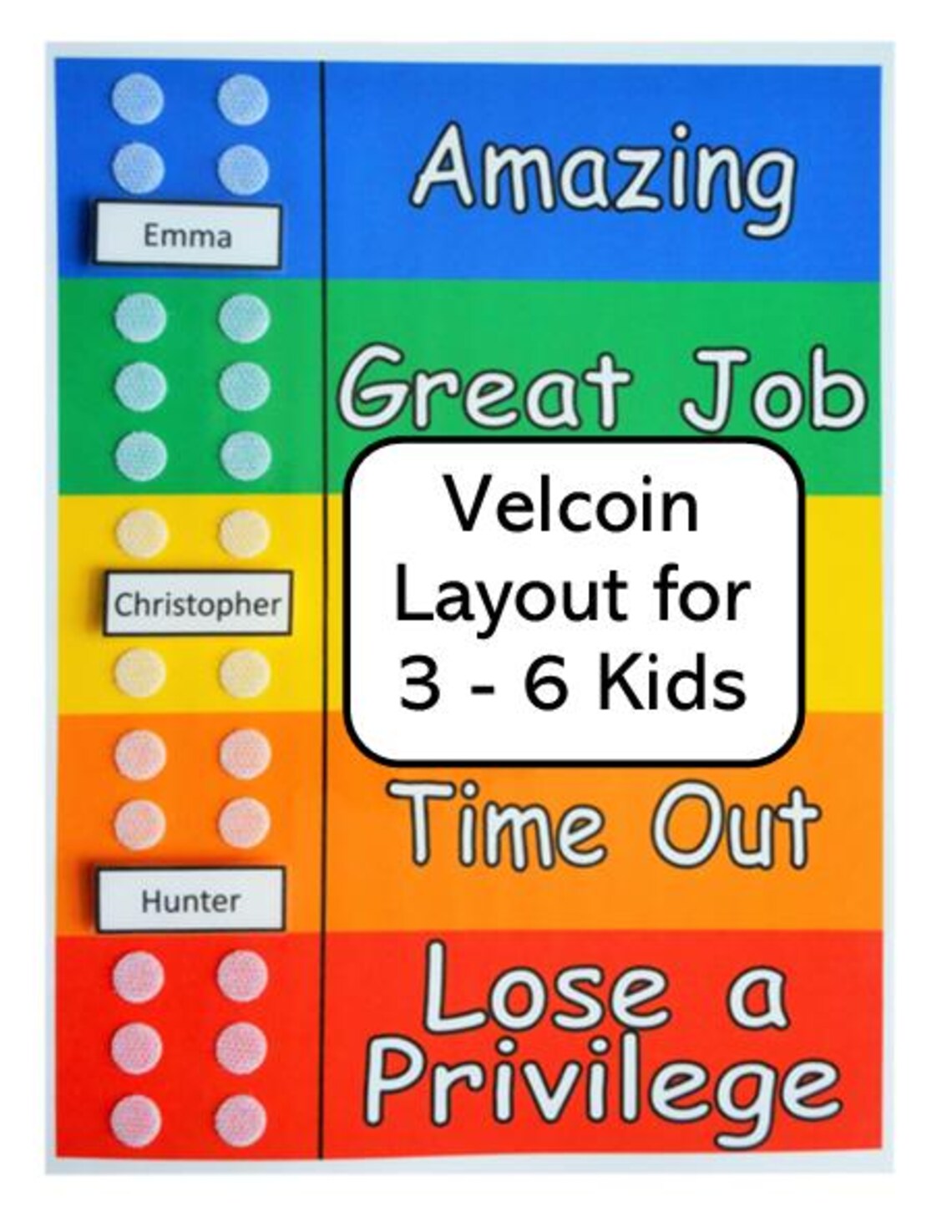 Multiple Kid Behavior Chart Shipped, Use With 1 2 3 4 5 or 6 Kids ...