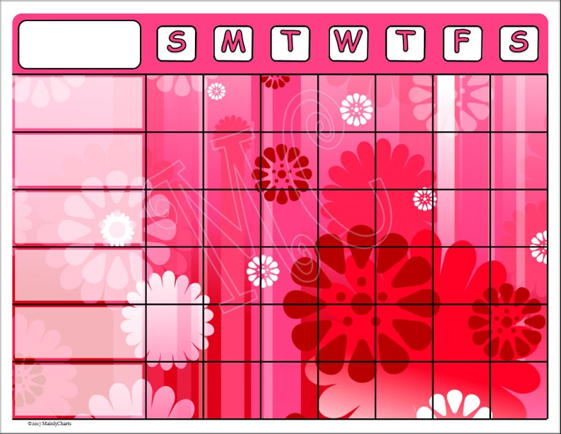DIY Allowance Charts Pink With Printable Charts Coins and - Etsy