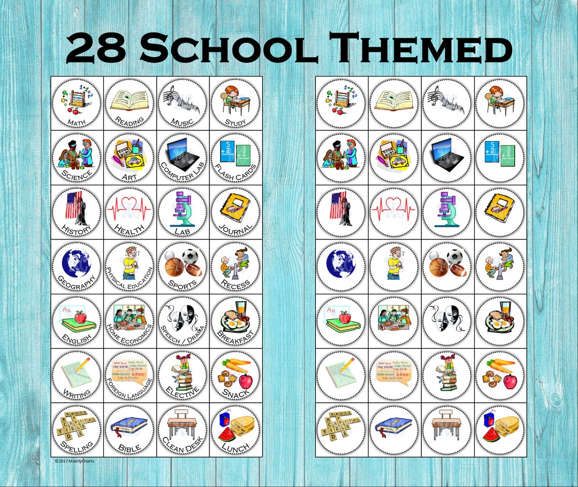 28 School Themed Tasks Plus Chart Use to Create Your Own | Etsy