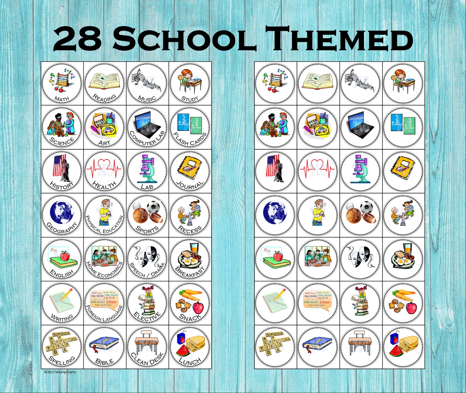 28 School Themed Tasks Plus Chart Use to Create Your Own - Etsy