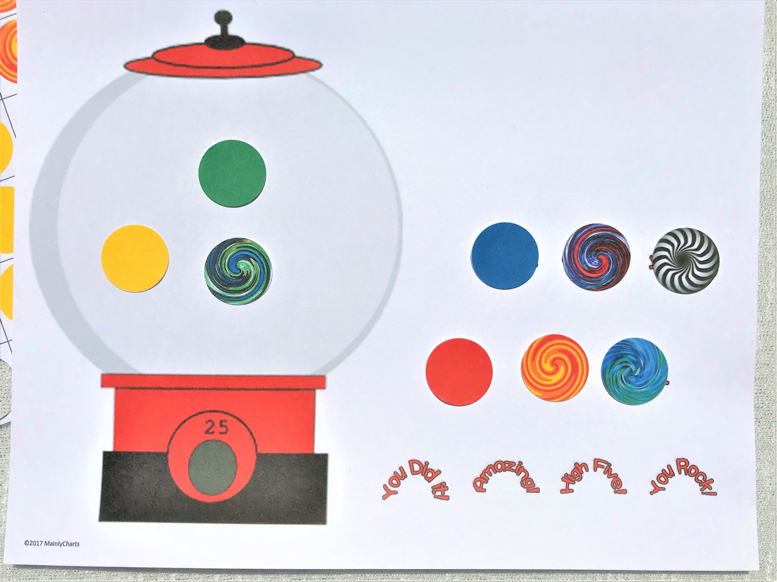 Bubble Gum Behavior Chart for Home Print It Out and Reward - Etsy