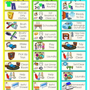 To Do List Style Kids Chart for Home You Choose 10 Velcoin Illustrated ...