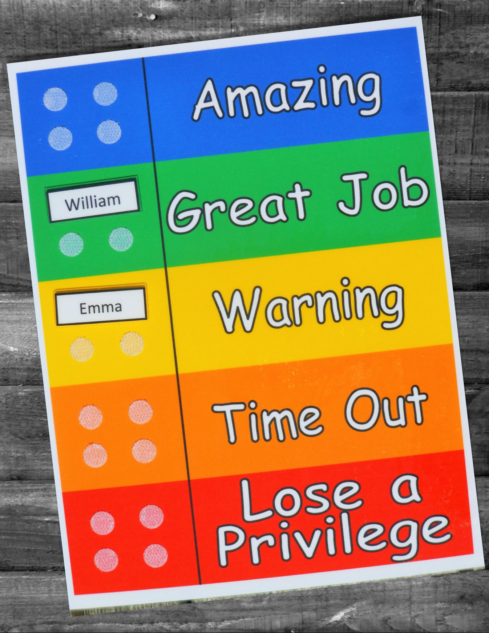 Colorful Behavior Chart Shipped Use for Multiple Kids - Etsy Colorful Behavior Chart Shipped Use for Multiple Kids - Etsy