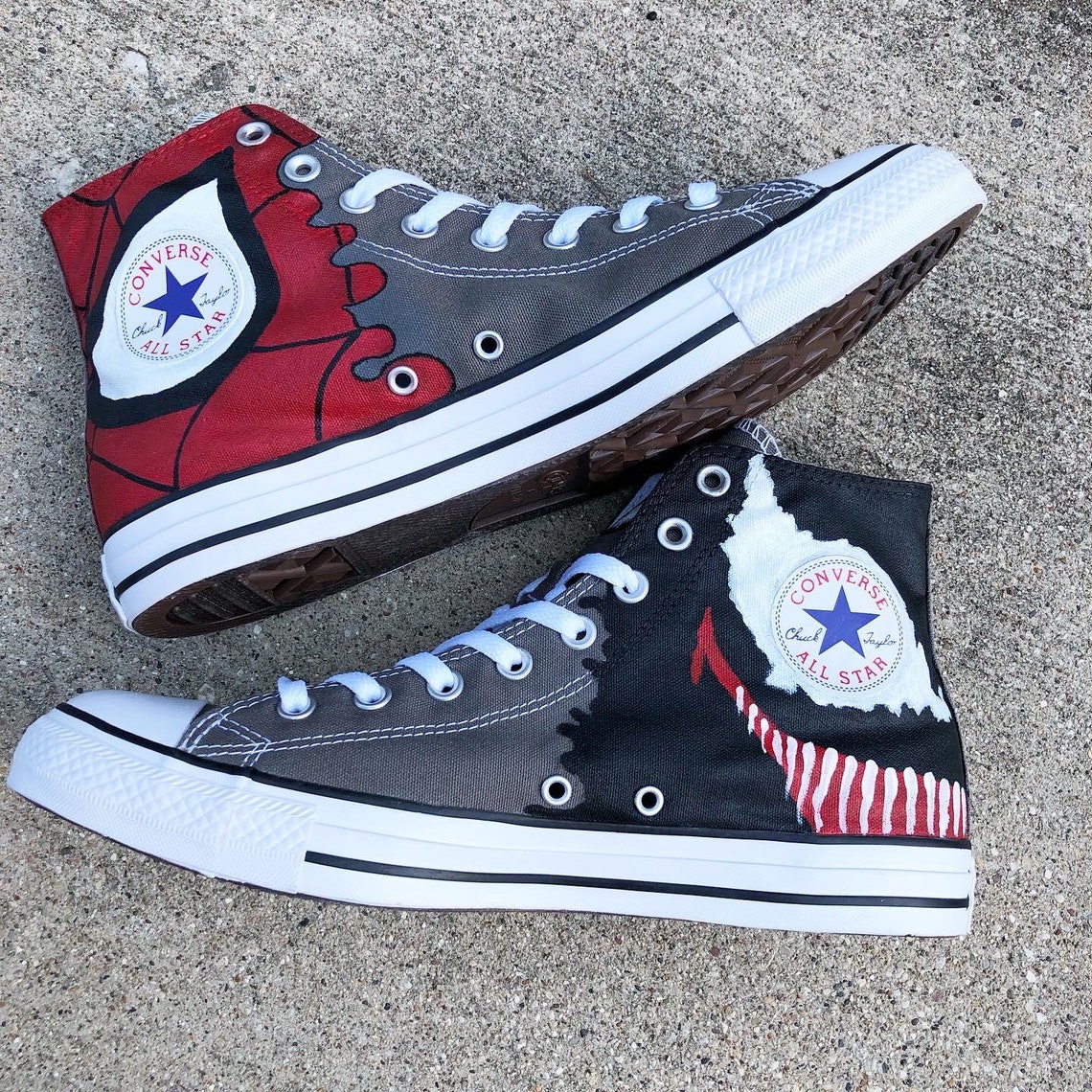 Spiderman and Venom Custom Converse All Stars | Etsy