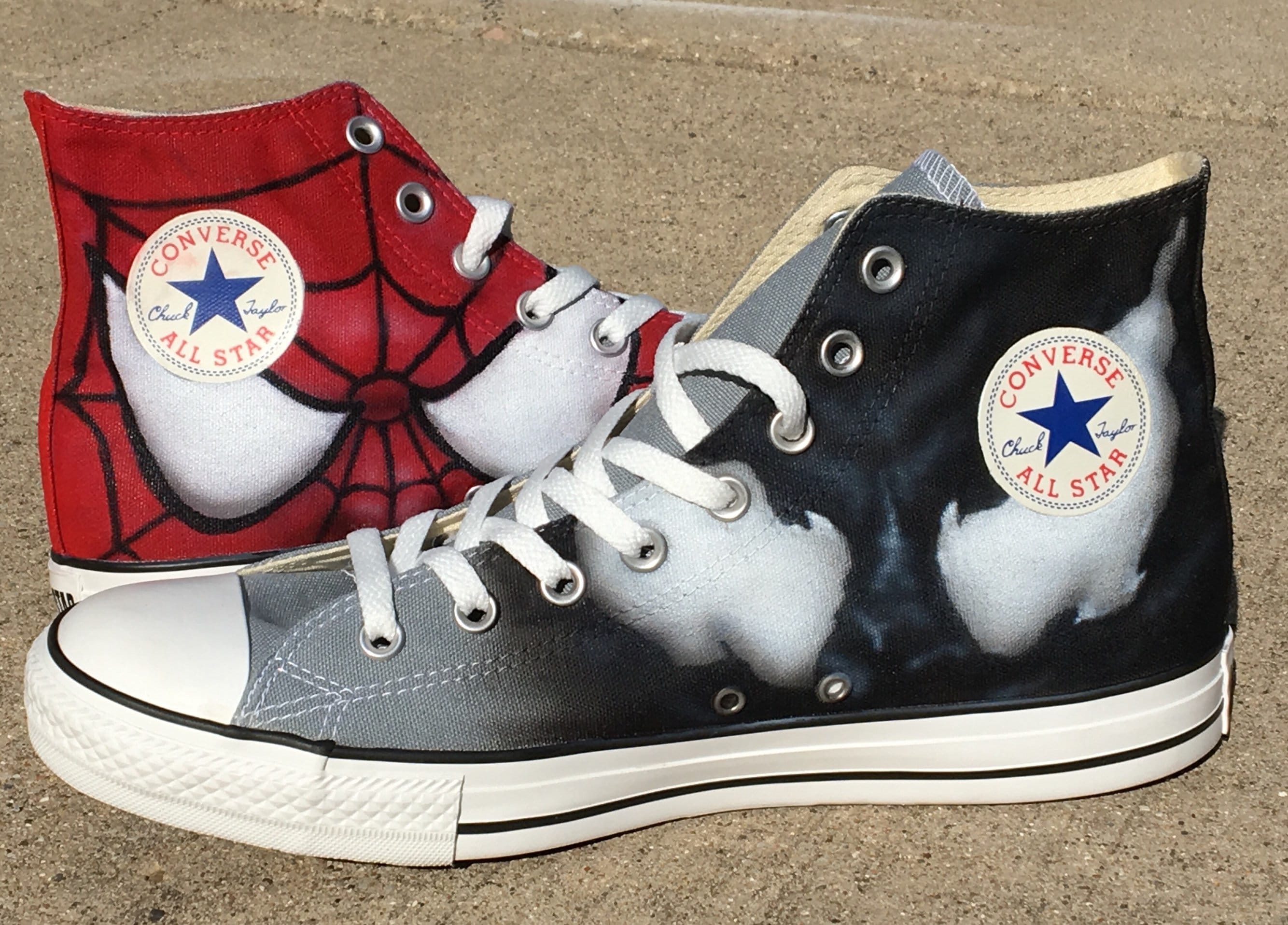 Spiderman and Venom Custom Converse All Stars | Etsy