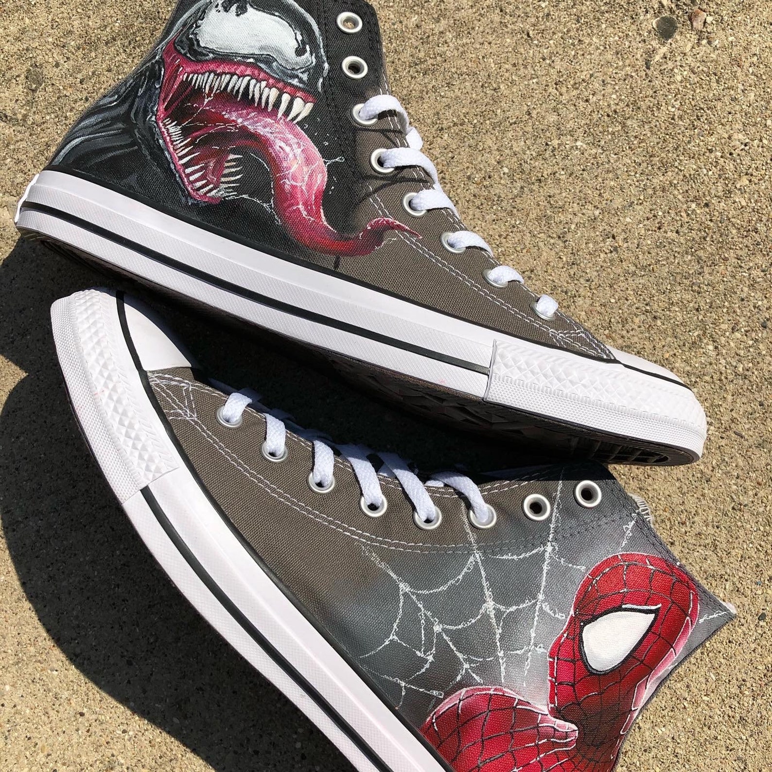 Spiderman and Venom Custom Converse All Stars - Etsy Australia