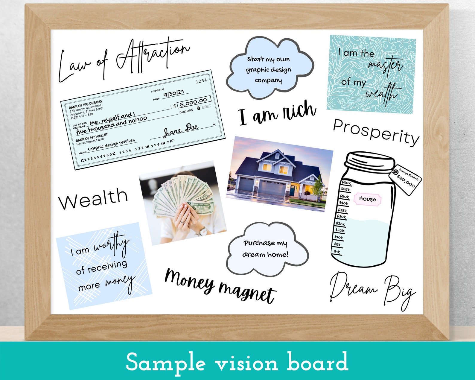 Money Manifestation Vision Board Kit Manifestation Checks - Etsy