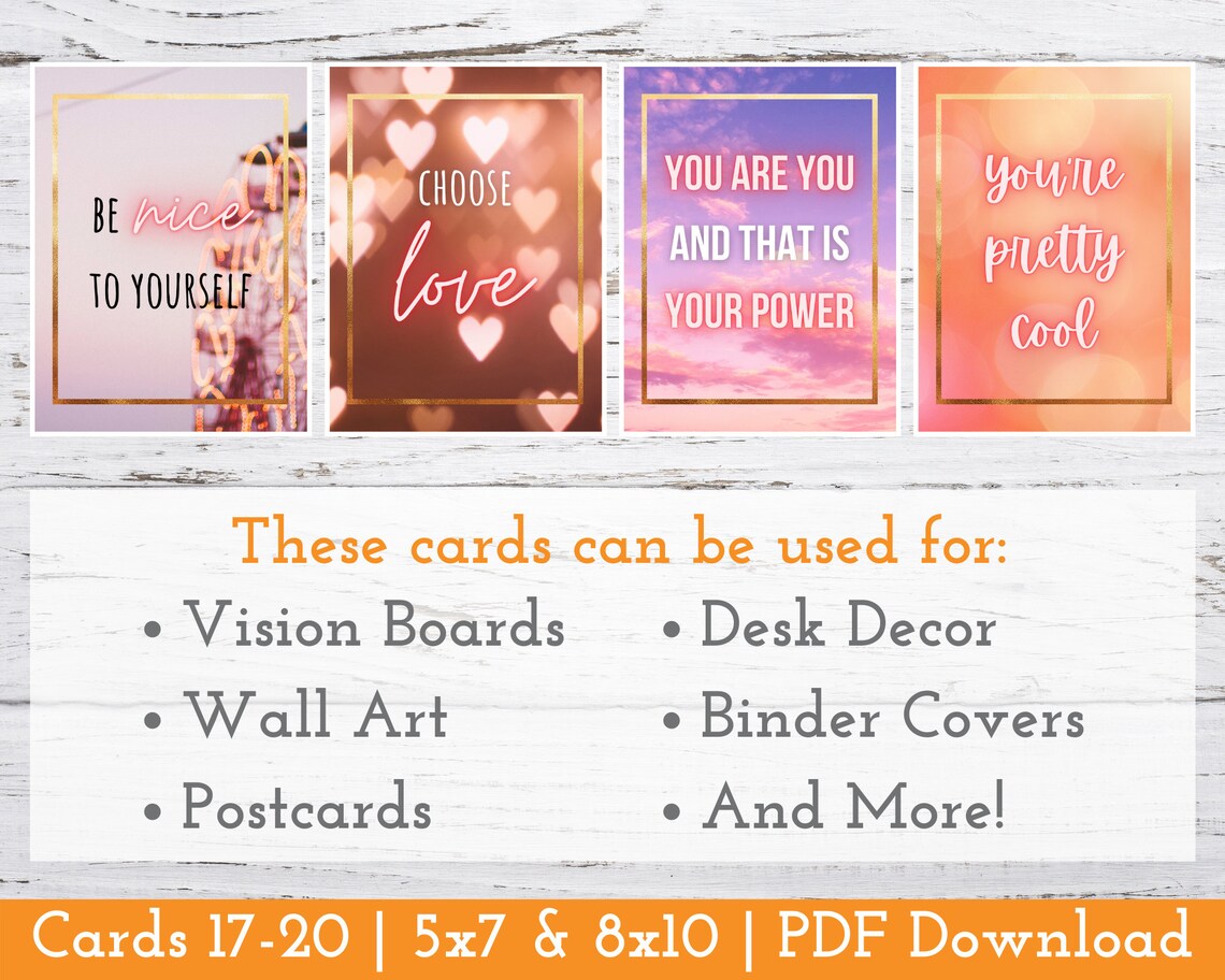 Printable Affirmation Cards Motivational Quotes Vision - Etsy