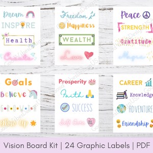 Vision Board Words 2025 | Law of Attraction | Manifestation | Printable ...
