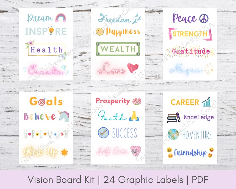 Vision Board Words 2026 | Law of Attraction | Manifestation | Printable ...