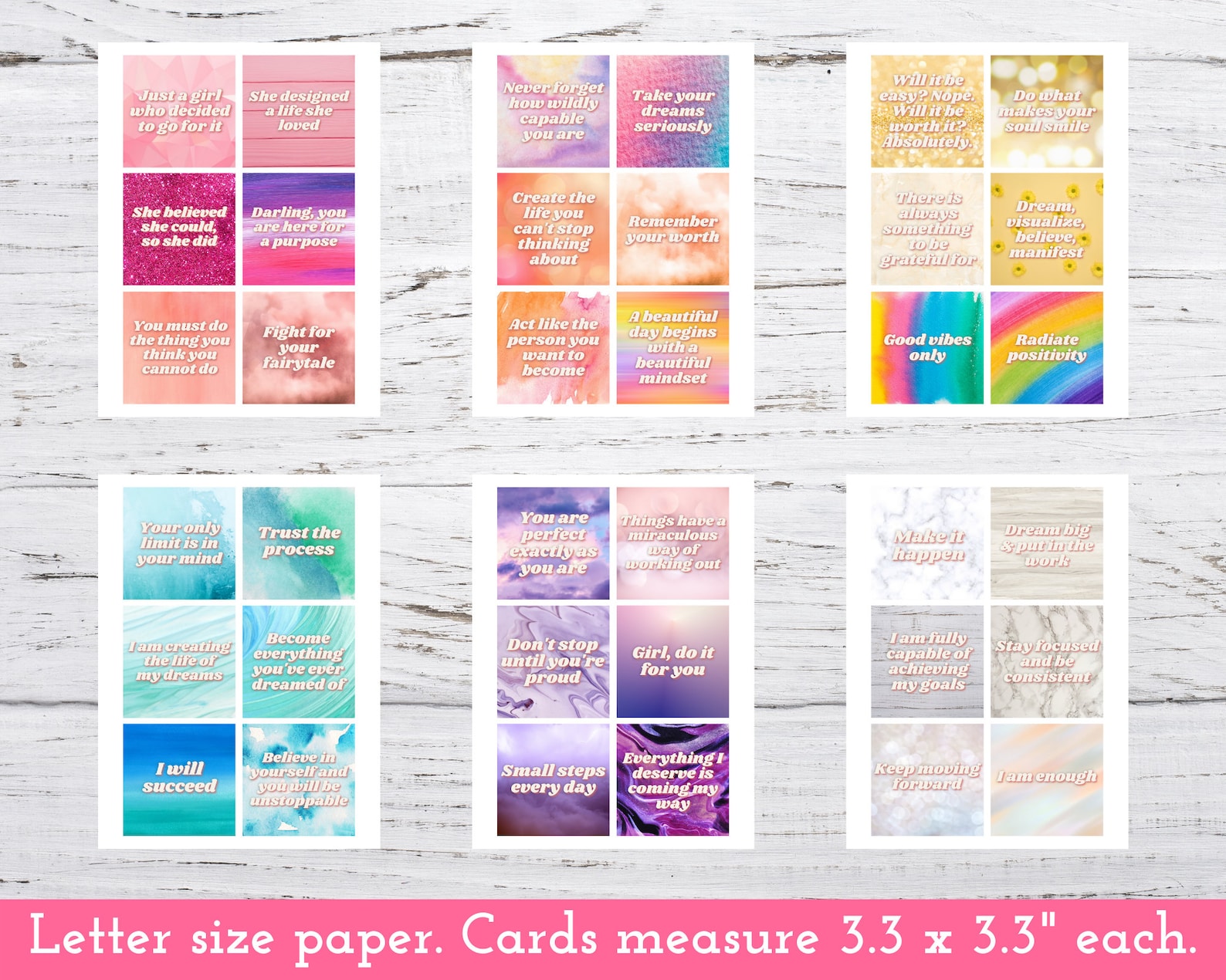 Vision Board Printable Kit Vision Board Cards Printable - Etsy