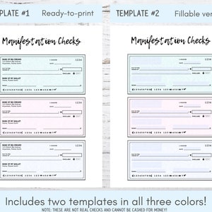 Manifestation Checks | Vision Board Checks | Law of Attraction ...