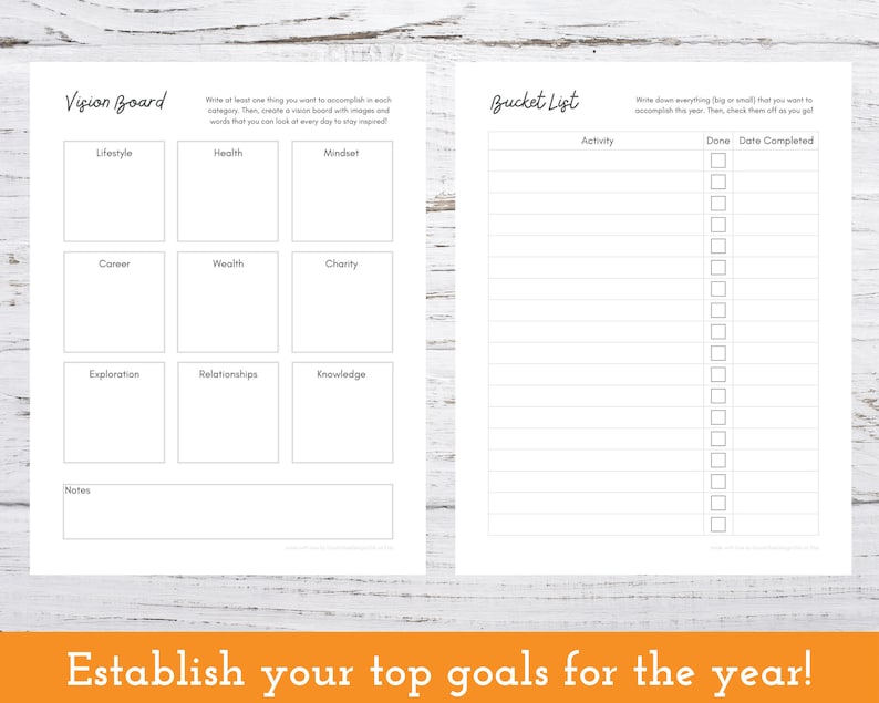 Printable Goal Planner Goal Setting Plan Digital Goal | Etsy