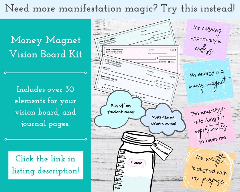 Manifestation Checks Vision Board Checks Law of Attraction - Etsy