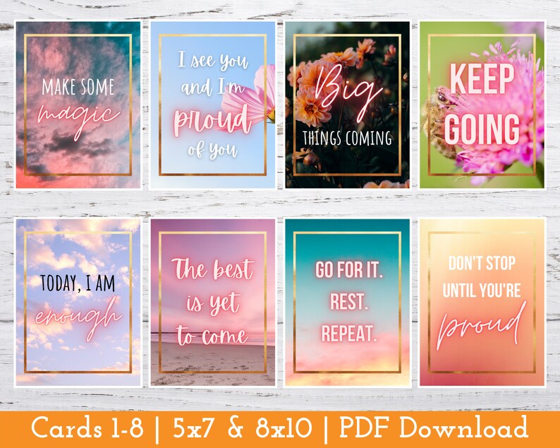 Printable Affirmation Cards Motivational Quotes Vision - Etsy