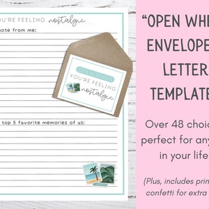 Open When Envelopes Printable | Open When Envelopes for College | Open ...