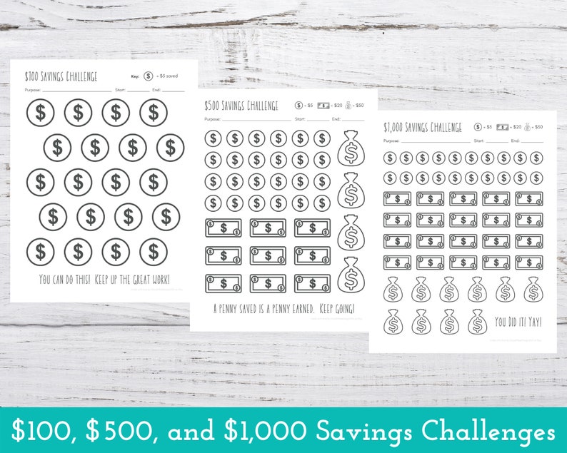 Money Saving Challenge Printable Bundle Printable Savings - Etsy
