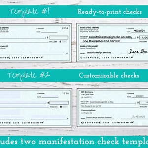 Money Manifestation Vision Board Kit Manifestation Checks Manifestation ...