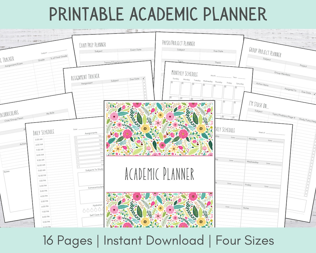 Academic Planner Printable | College Planner | High School Planner ...