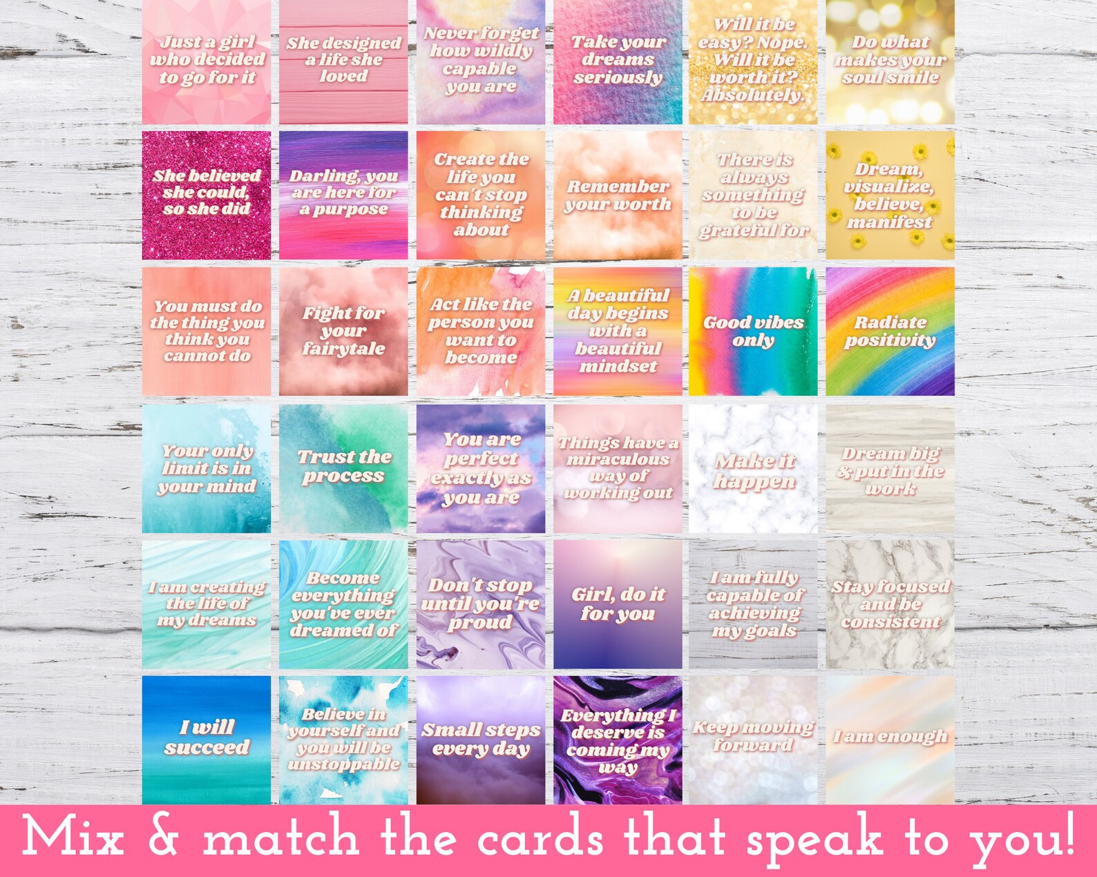 Vision Board Printable Kit Vision Board Cards Printable - Etsy