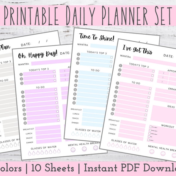 Printable Daily Planner - Etsy