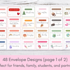 Open When Envelopes Printable | Open When Envelopes for College | Open ...