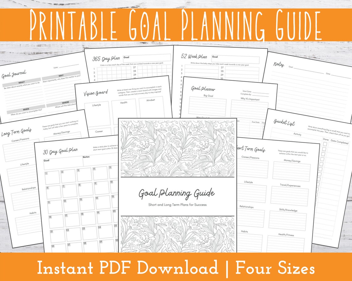 Printable Goal Planner Goal Setting Plan Digital Goal | Etsy
