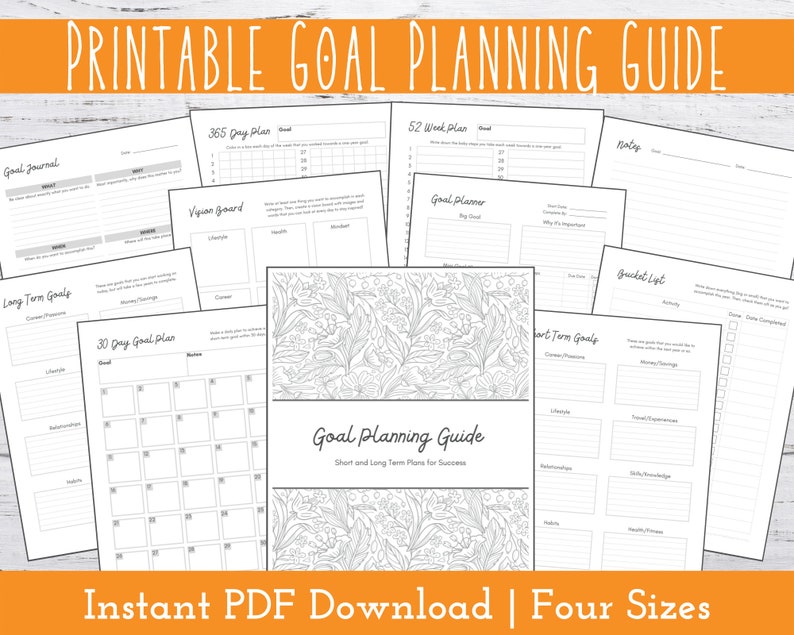 Printable Goal Planner Goal Setting Plan Digital Goal | Etsy