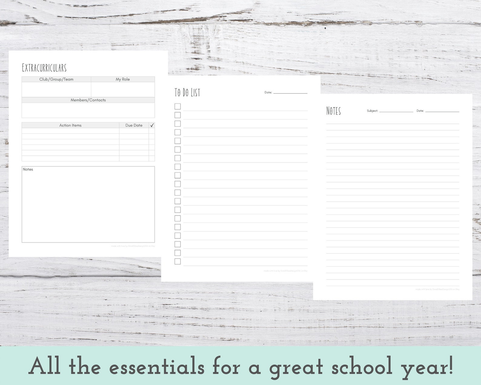 Academic Planner Printable College Planner High School | Etsy